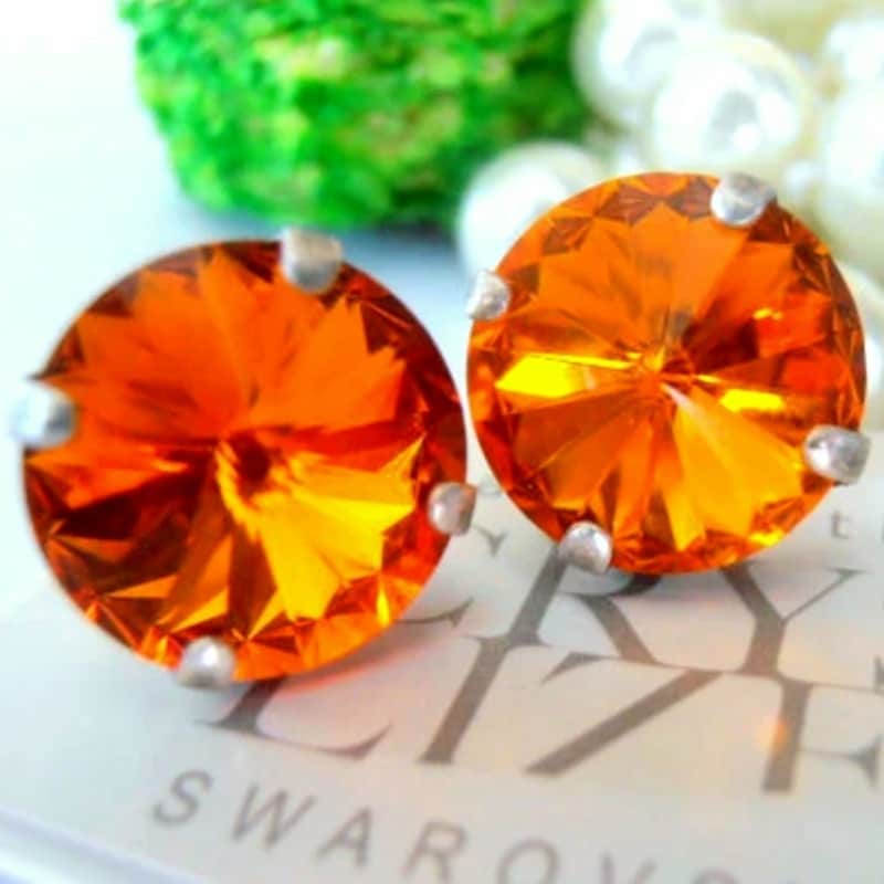 Orange Stud Earrings - Etsy