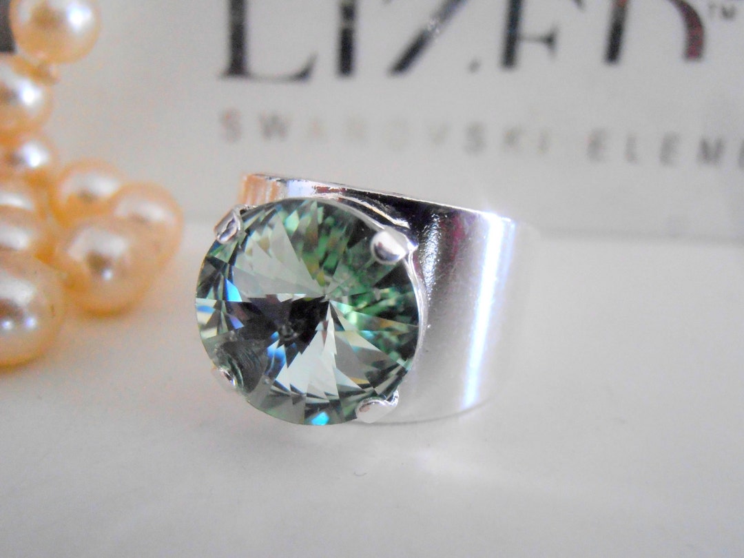Chrysolite Adjustable Metal Cuff Ring / Statement Boho Jewelry / Band ...