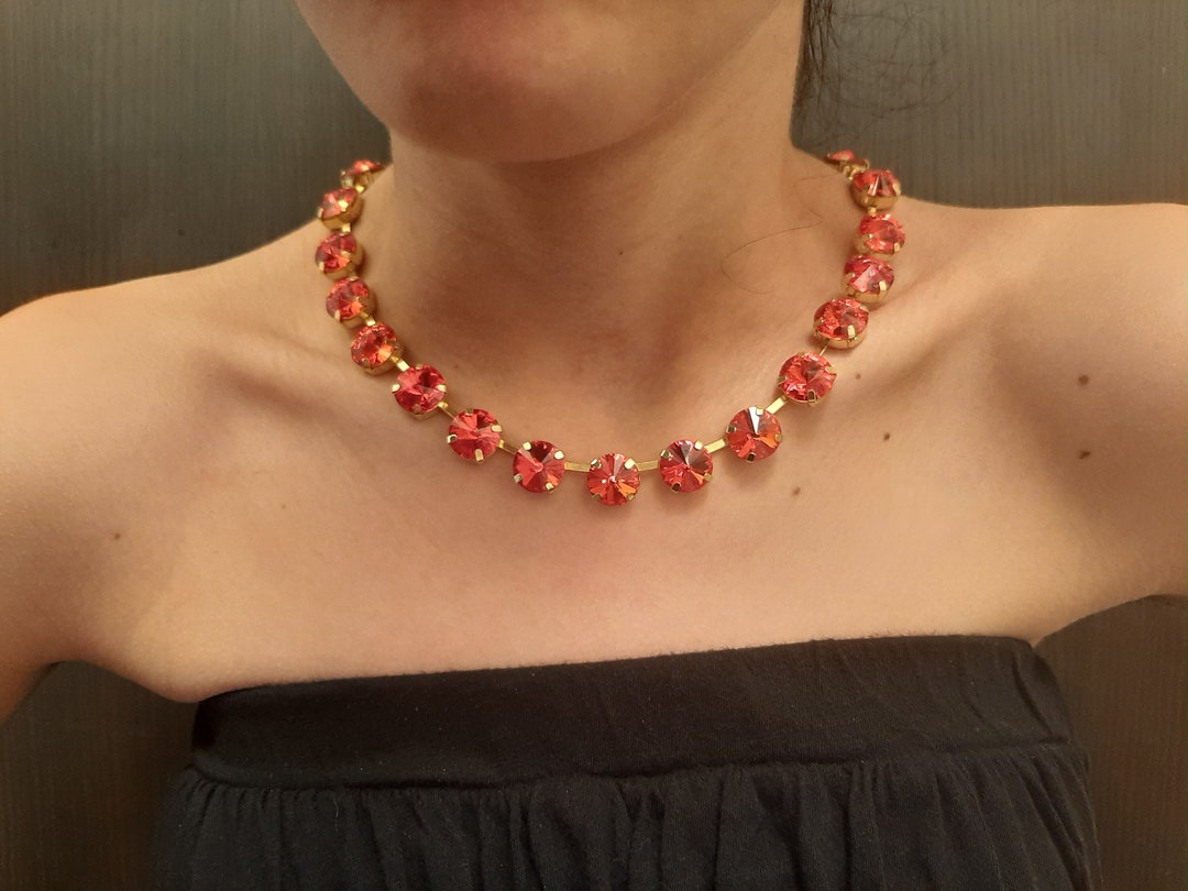 Hyacinth Crystal Tennis Necklace Summer Gold Jewely for Women - Etsy