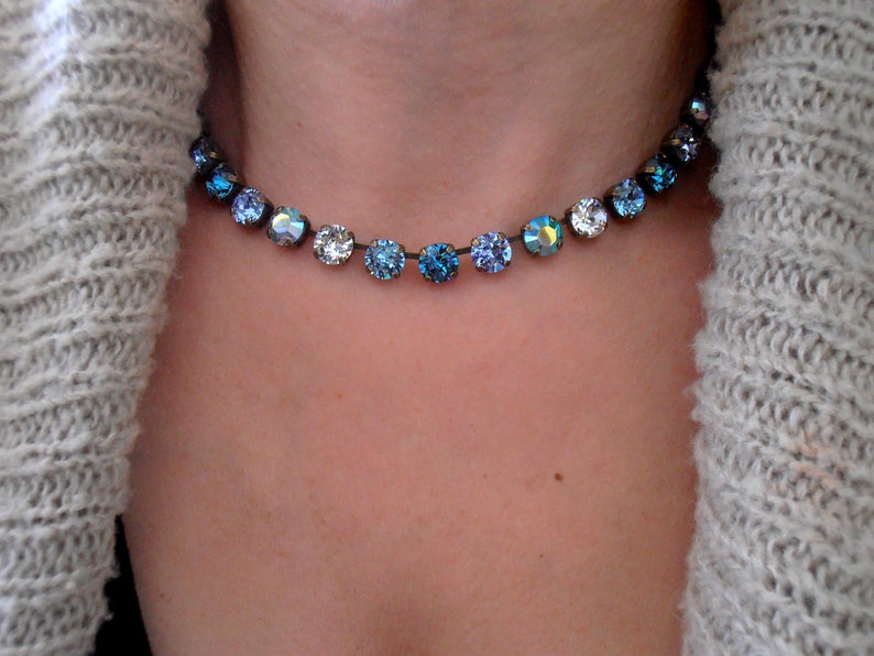 Blue Multicolor Graduate Crystal Necklacetennis Cupchain - Etsy