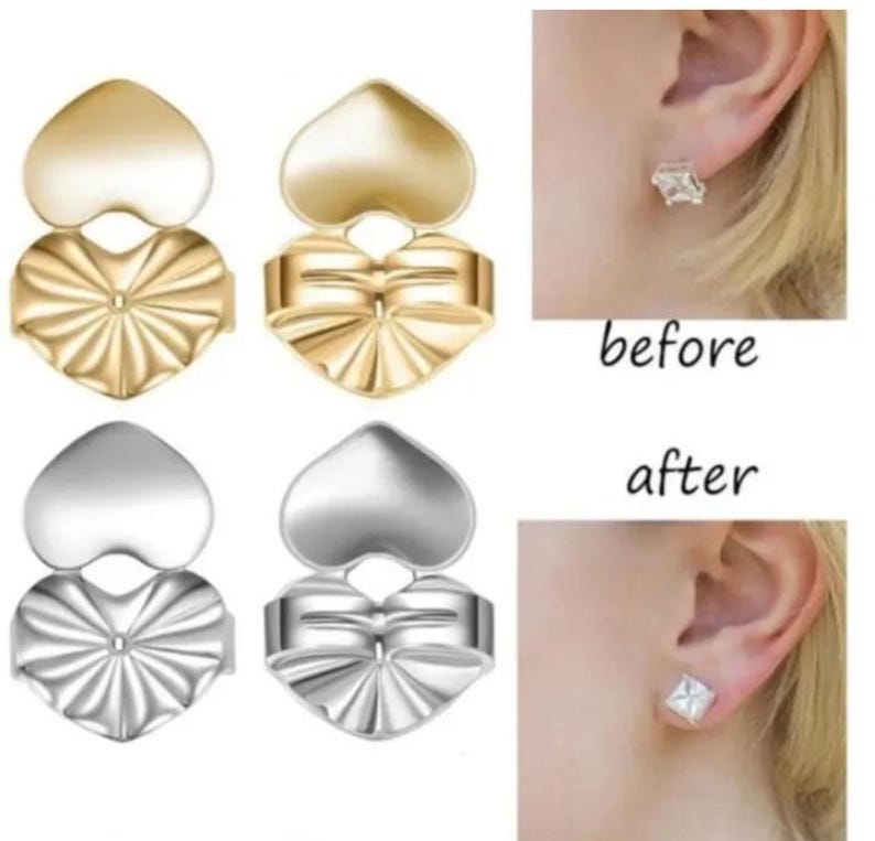Stainless Steel Earring Lifters, Support Backs for Heavy Earrings - Etsy