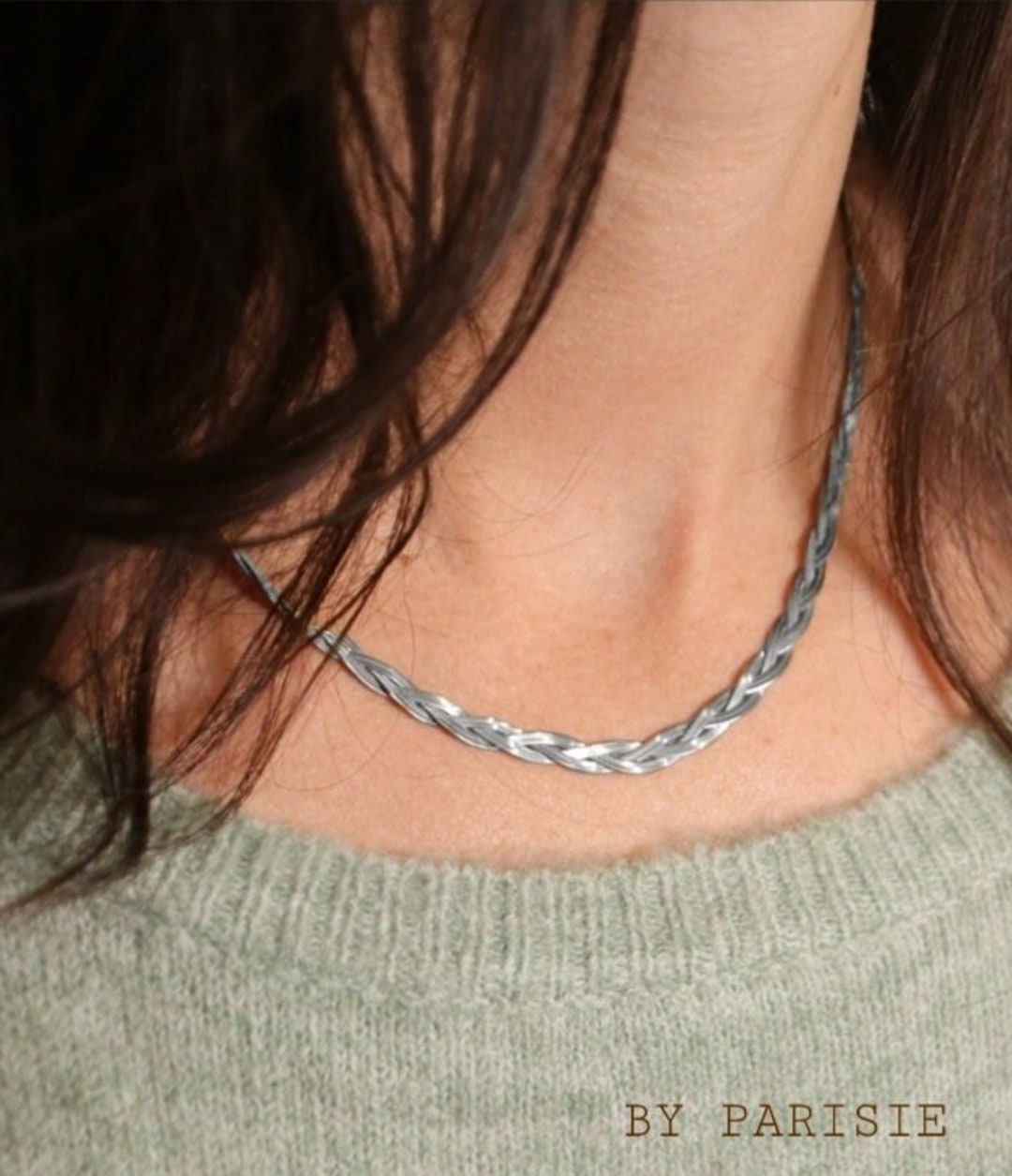 Stainless Steel Mesh Chain Necklace Modern Layering Office Jewelry ...