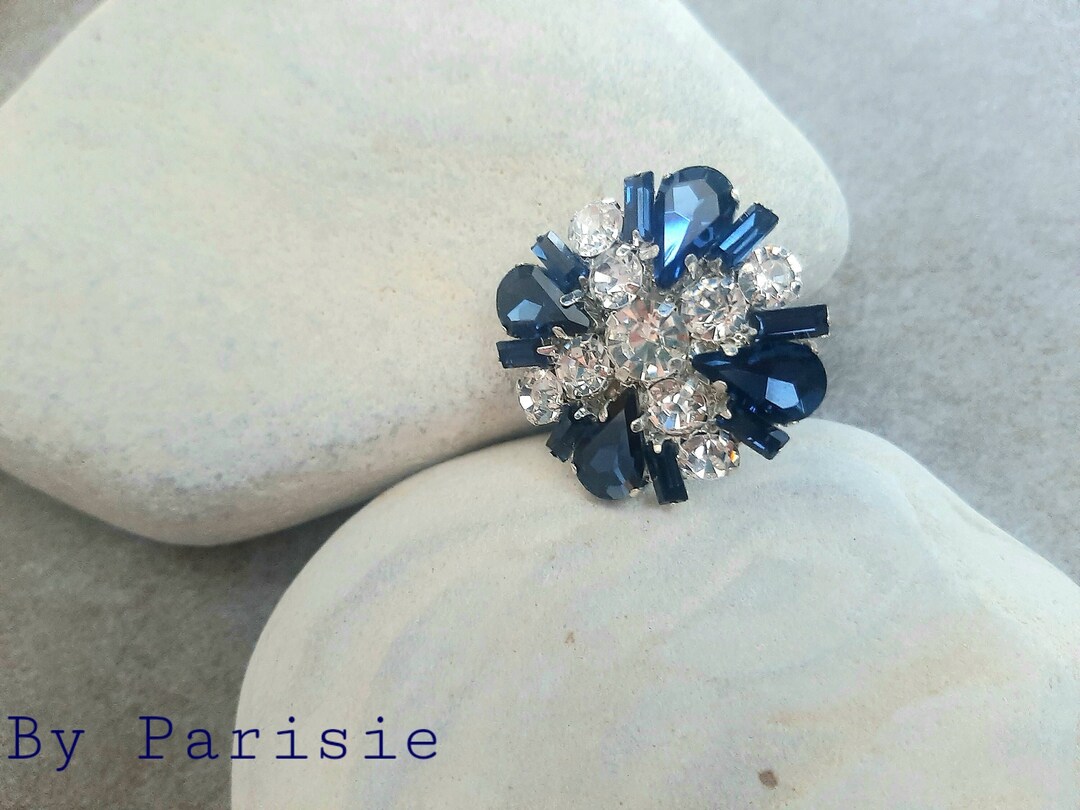 Montana Dark Blue Brooch for Clothes Rhinestone Pin Embellishment Scarf ...