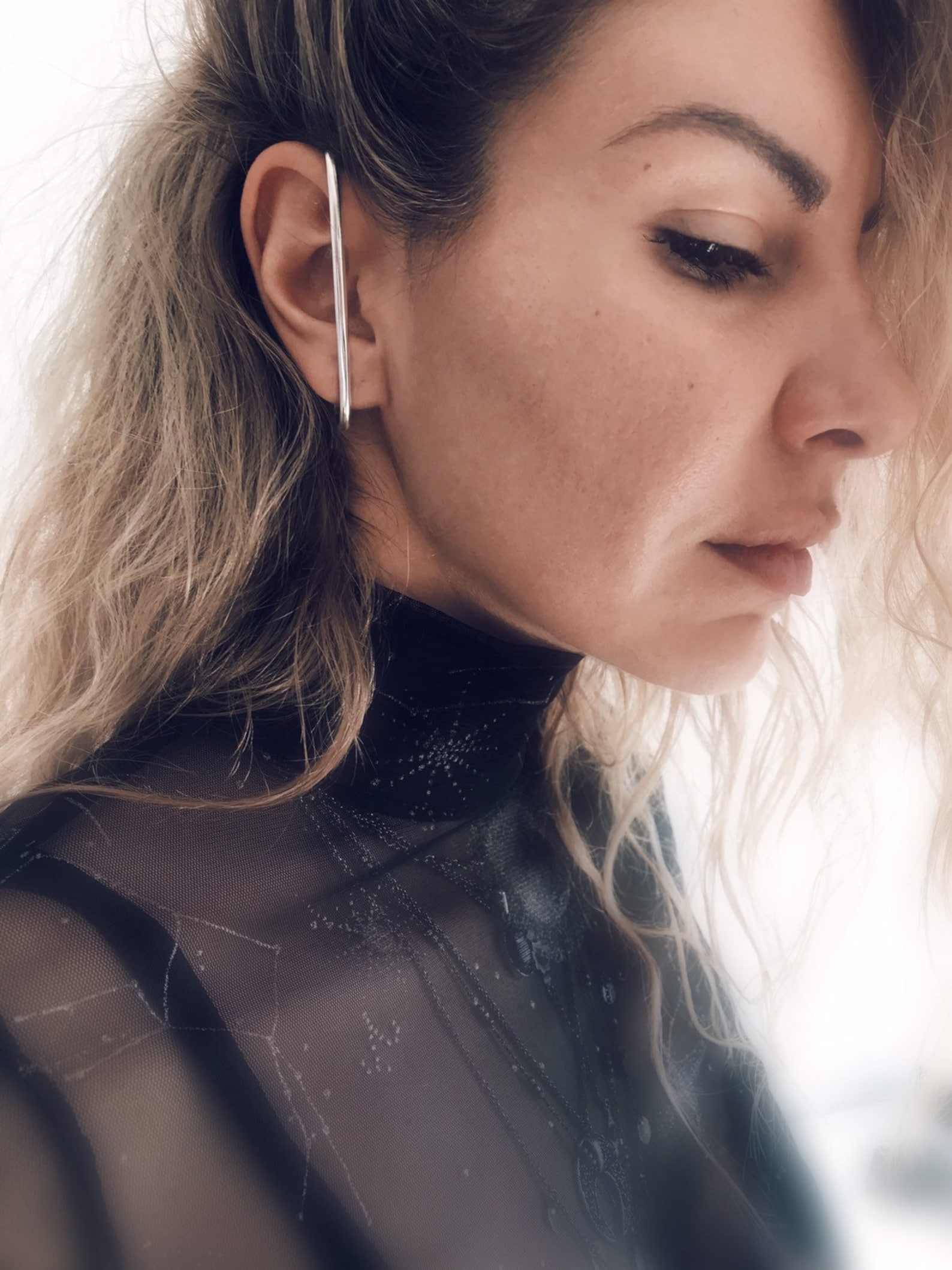 Ear Cuff Silver Bar Earring - Etsy