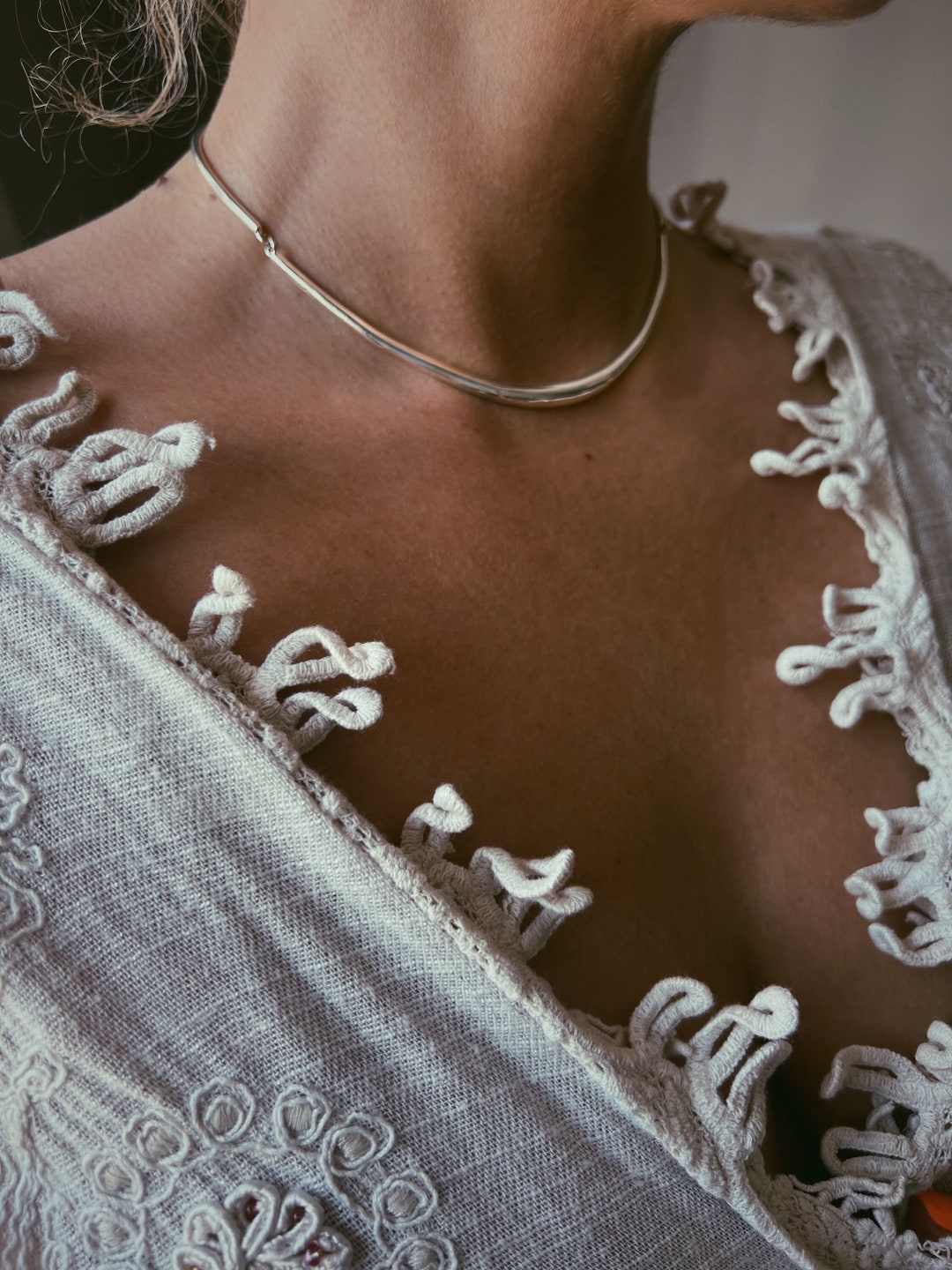 Simple Choker,slim Choker,sterling Silver Choker,gold Simple Choker ...