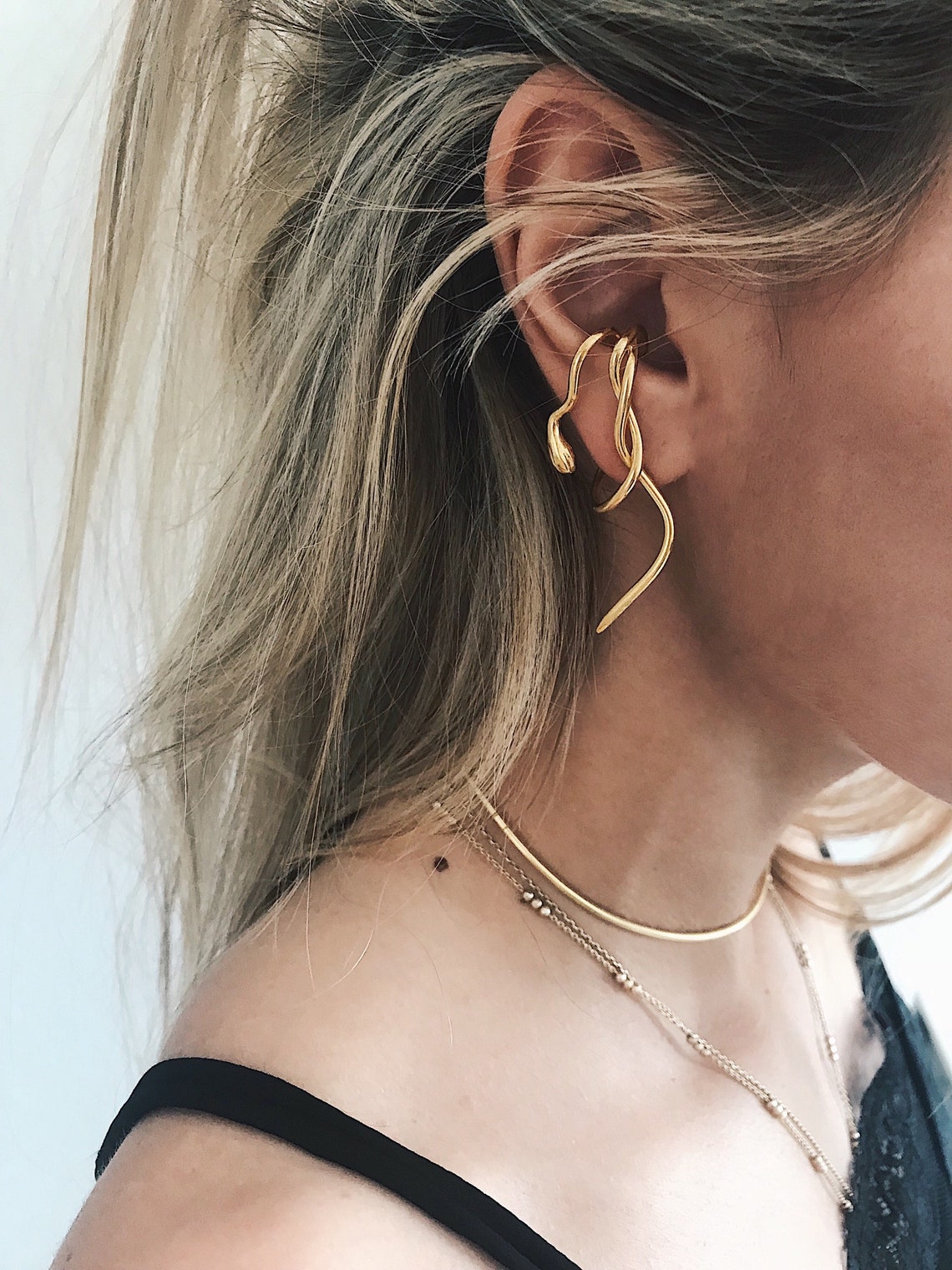 Snake Ear Cuffgold Ear Cuffsnake Ear Piecegold Snake - Etsy