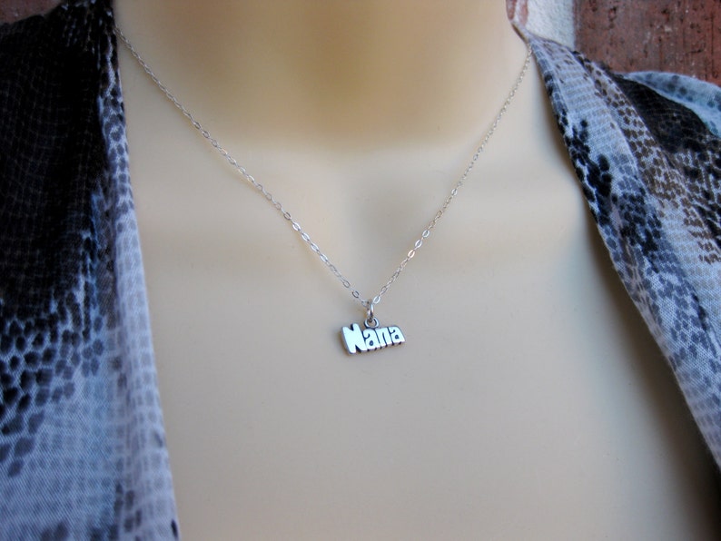 Sterling Silver Nana Necklace Grandma Necklace Grandmother Etsy