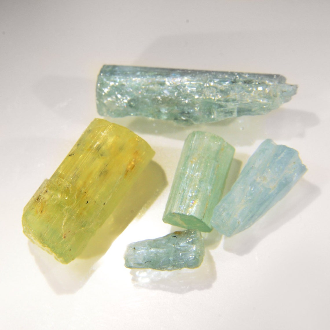 5 Natural Raw Aquamarine & Yellow Beryl Crystals 50ct. - Etsy