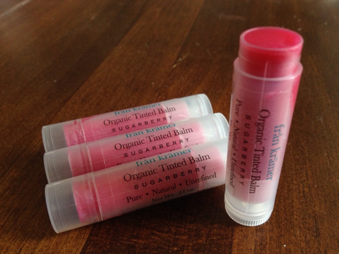 Organic Tinted Lip Balm / Organic Lip Tint / Virgin Coconut Oil / Shea ...