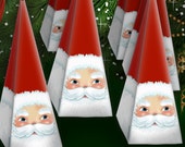 Santa Claus Christmas Pyramid Triangle Goody Treats Box - Etsy