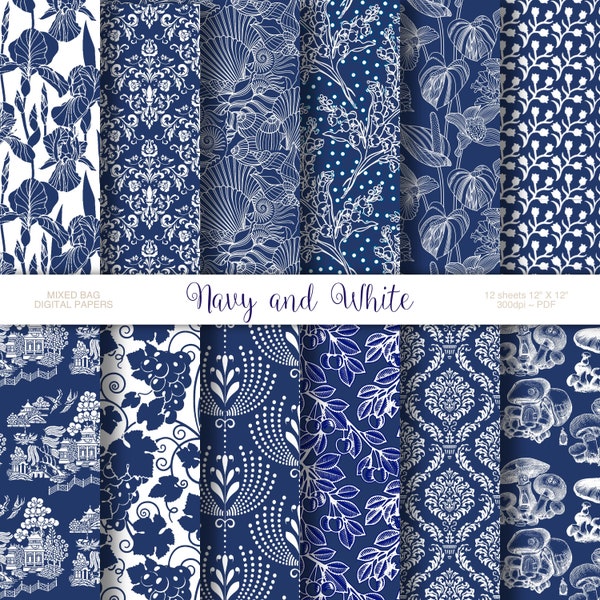 Damask Digital Paper - Etsy