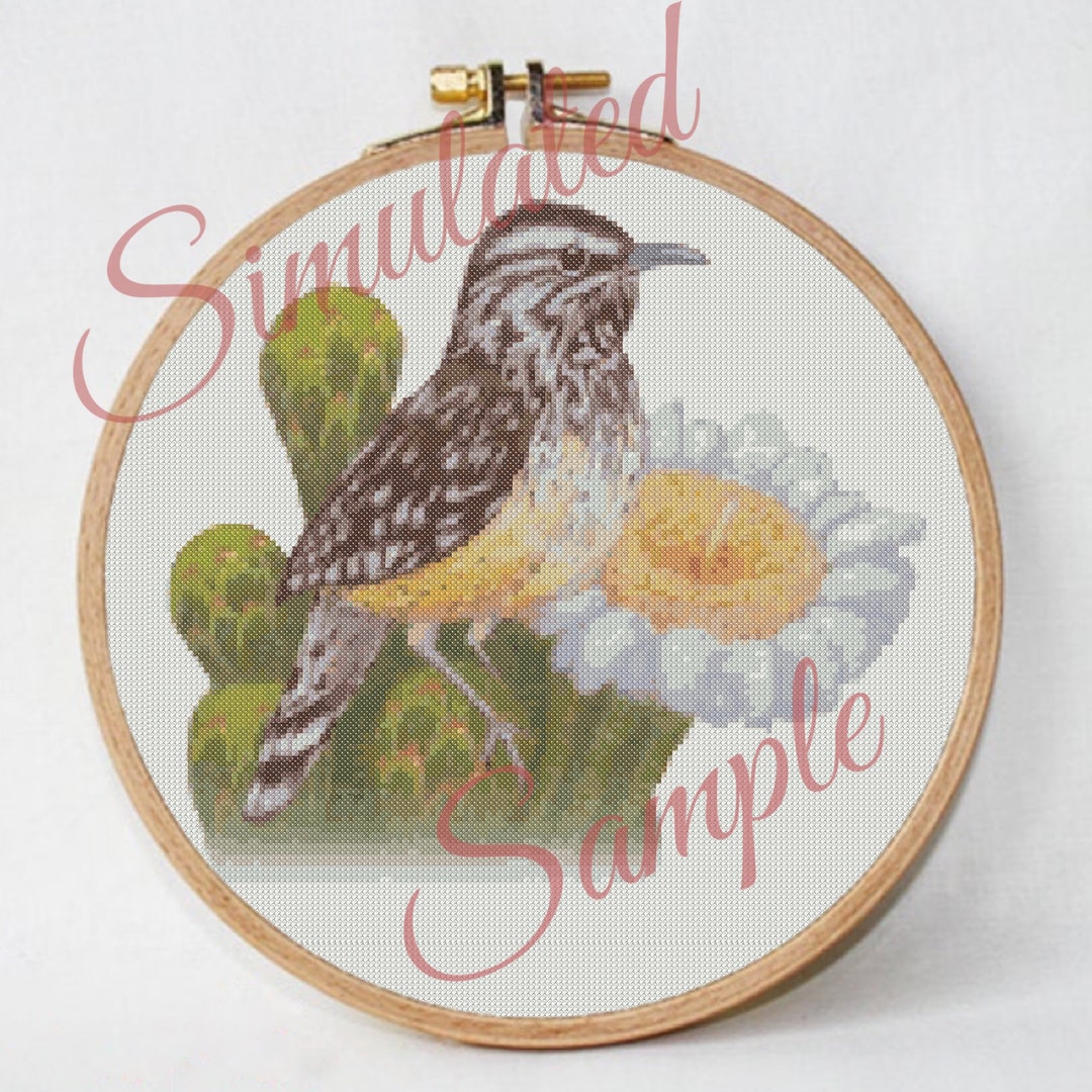 Arizona State Bird Cactus Wren and Saguaro Cactus Blossom Flower ...