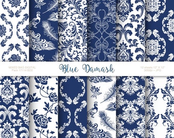 Damask Digital Paper - Etsy