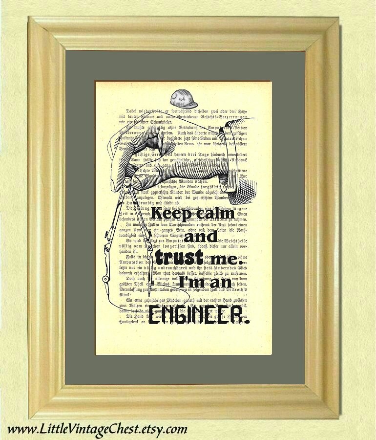 I'M AN ENGINEER Dictionary Art Print Quote on Book - Etsy