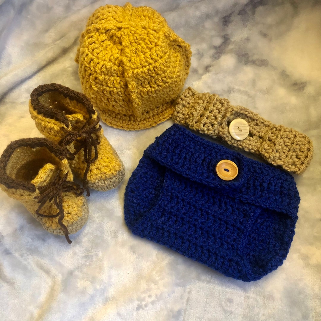 Crochet Construction Set, Baby Construction Outfit, Crochet ...