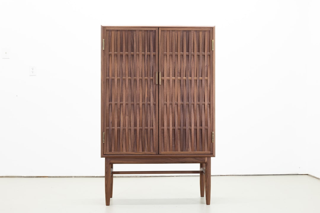 Double Woven Faced Bar Cabinet - Etsy