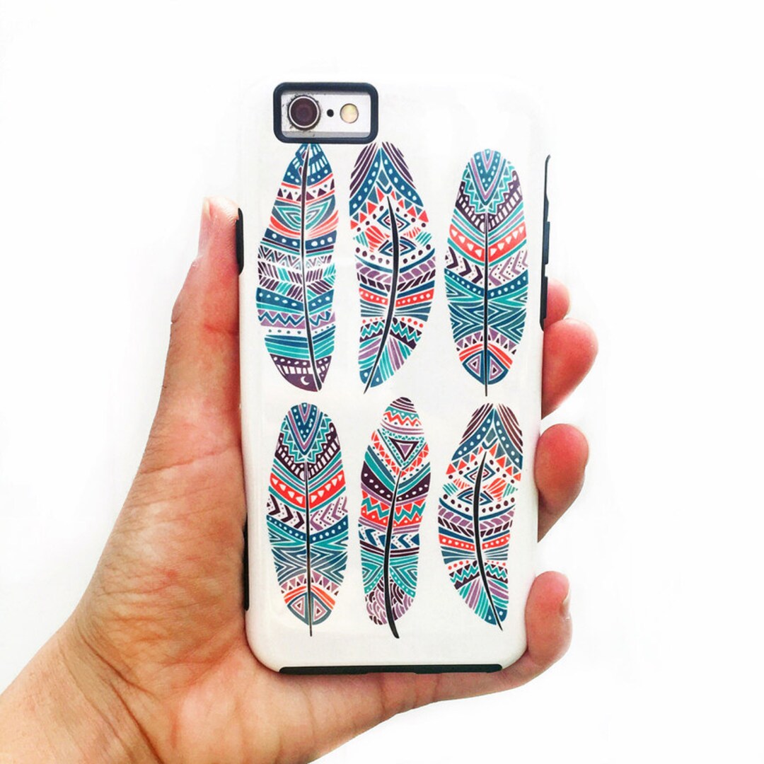Colorful Aztec Feathers Phone Case for iPhone Xs Max, Xr, Xs/x, 11, 8 ...