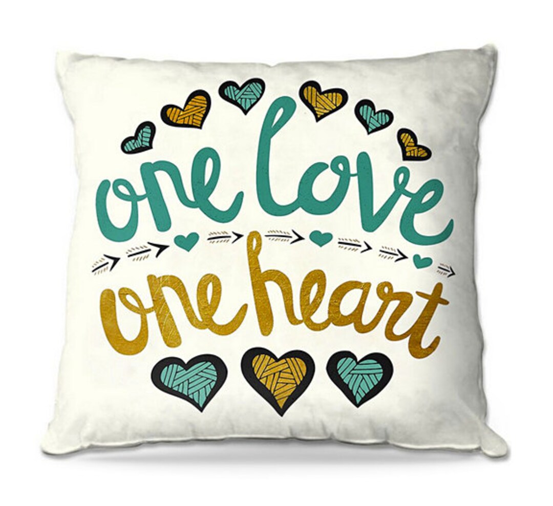 One Love One Heart Decorative Throw Pillow 6 Sizes Available - Etsy