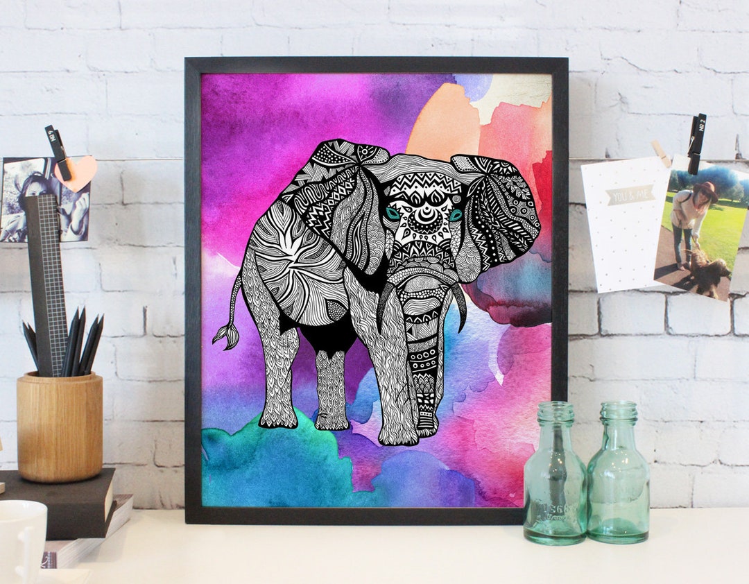 Poster Print Watercolor Elephant of Namibia 8 X 10 or 11 X 14 for Your ...