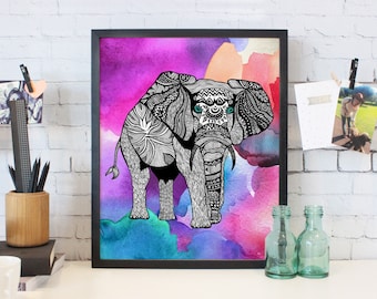 Poster Print in 8 X 10 or 11 X 14 Elephant of Namibia Tribal | Etsy