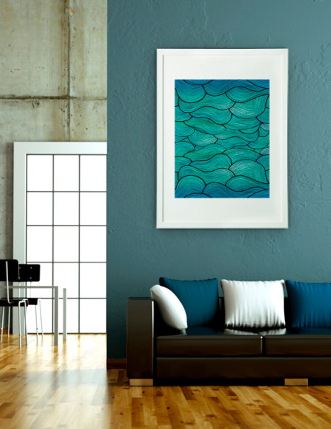 Poster Print 8x10 or 11x14 Sea Waves Pattern for Your Home - Etsy