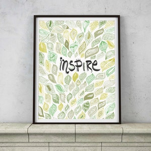 Inspire – Typography Inspirational Quote Art Print – 8 X 10 or 11 X 14 ...