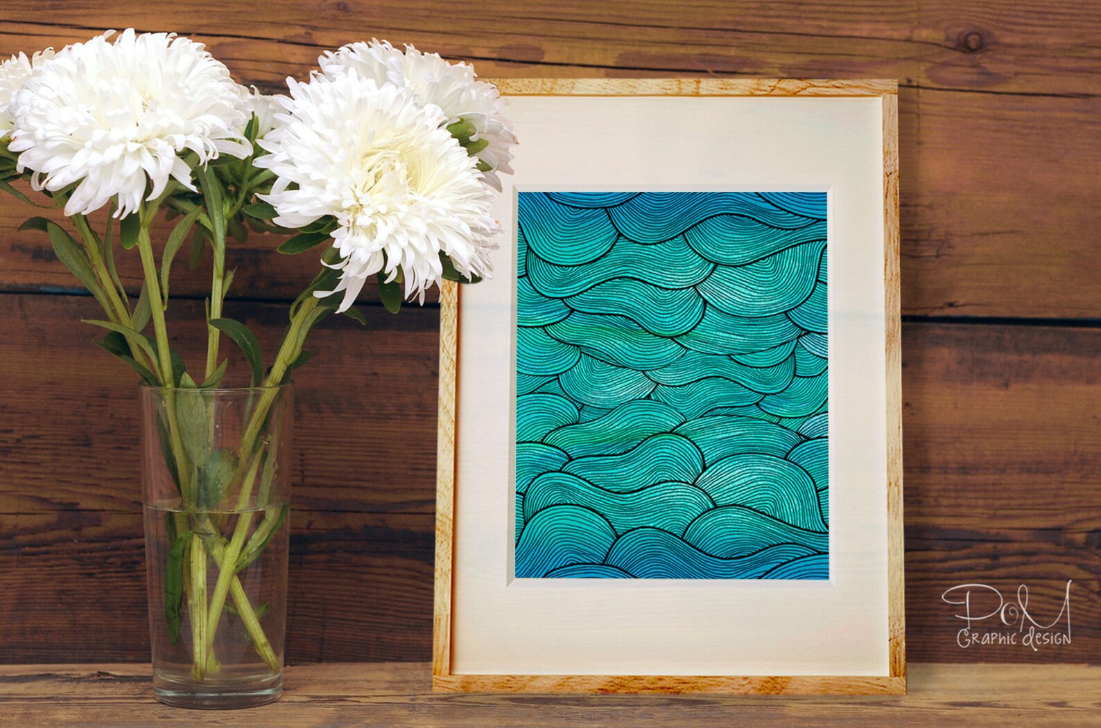 Poster Print 8x10 or 11x14 Sea Waves Pattern for Your Home - Etsy