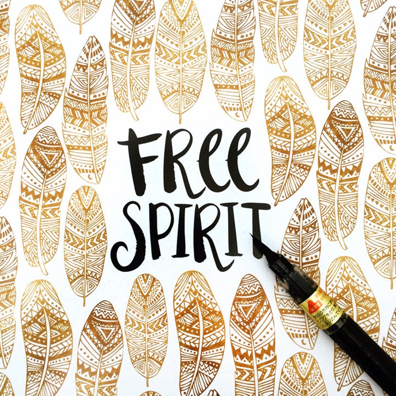 Free Spirit Typography Inspirational Quote Art Print 8 X - Etsy