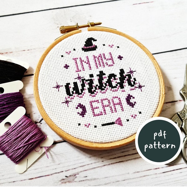 Witch Cross Stitch Pattern - Etsy