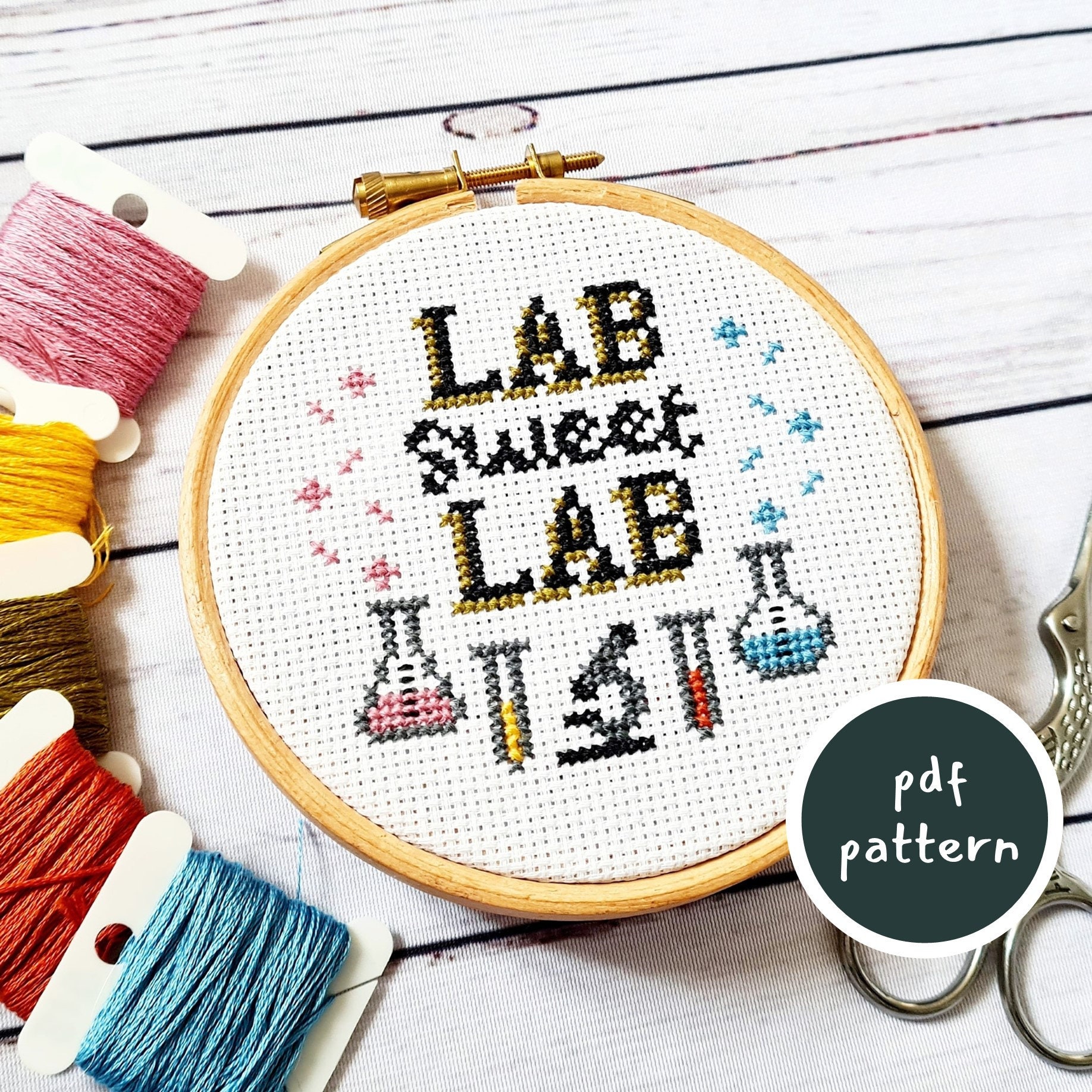 Lab Sweet Lab Science Lab Cross Stitch Pattern Perfect for - Etsy UK