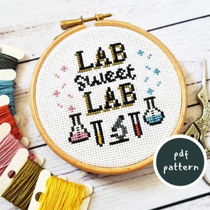 Lab Sweet Lab Science Lab Cross Stitch Pattern - Perfect for Science ...