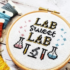 Lab Sweet Lab Science Lab Cross Stitch Pattern - Perfect for Science ...