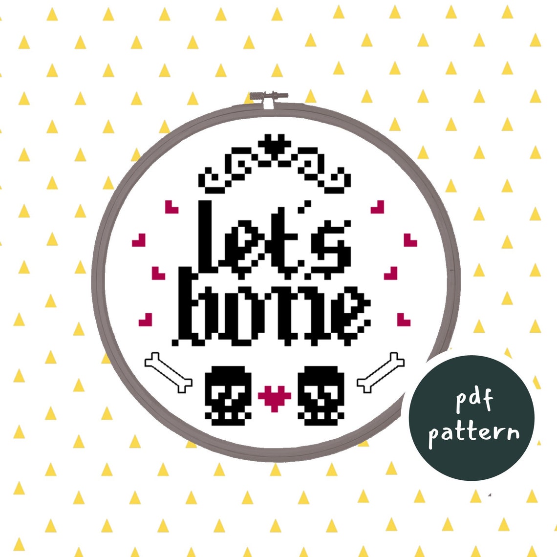 Let's Bone Cross Stitch Pattern With Flirty Skulls and Small Bone ...