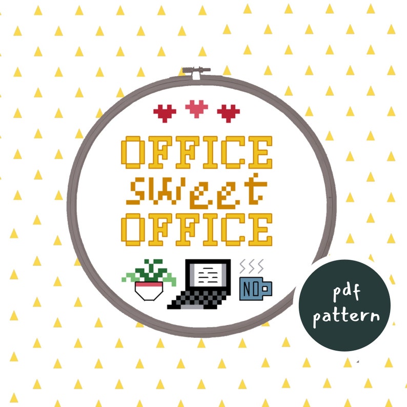 Office Sweet Office Cross Stitch Pattern - Etsy