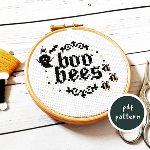 Boo Bees Cross Stitch Pattern Gothic Style With Bees - Etsy