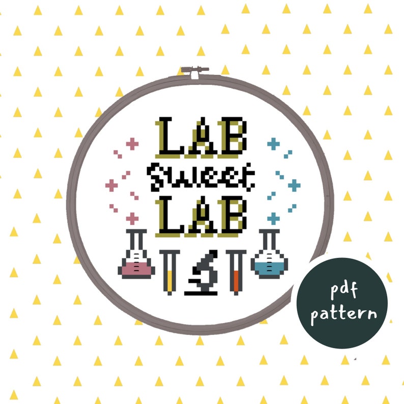 Lab Sweet Lab Science Lab Cross Stitch Pattern Perfect for - Etsy