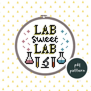Science Themed Cross Stitch and Back Stitch Pattern Bundle - Beginner ...