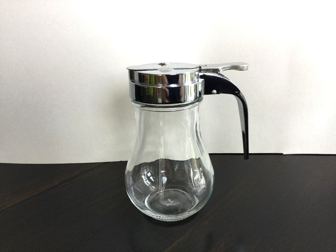 1 Dripcut Glass Syrup/honey Thumb Press Jar Dispenser - Restaurant ...
