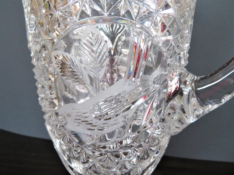Hofbauer Bleikristall Byrdes Crystal Pitcher, 9.25" Tall, Bird Design ...