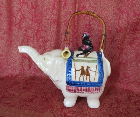 Elephant Shaped Ceramic Teapot Hand Painted and Made in JAPAN - Etsy