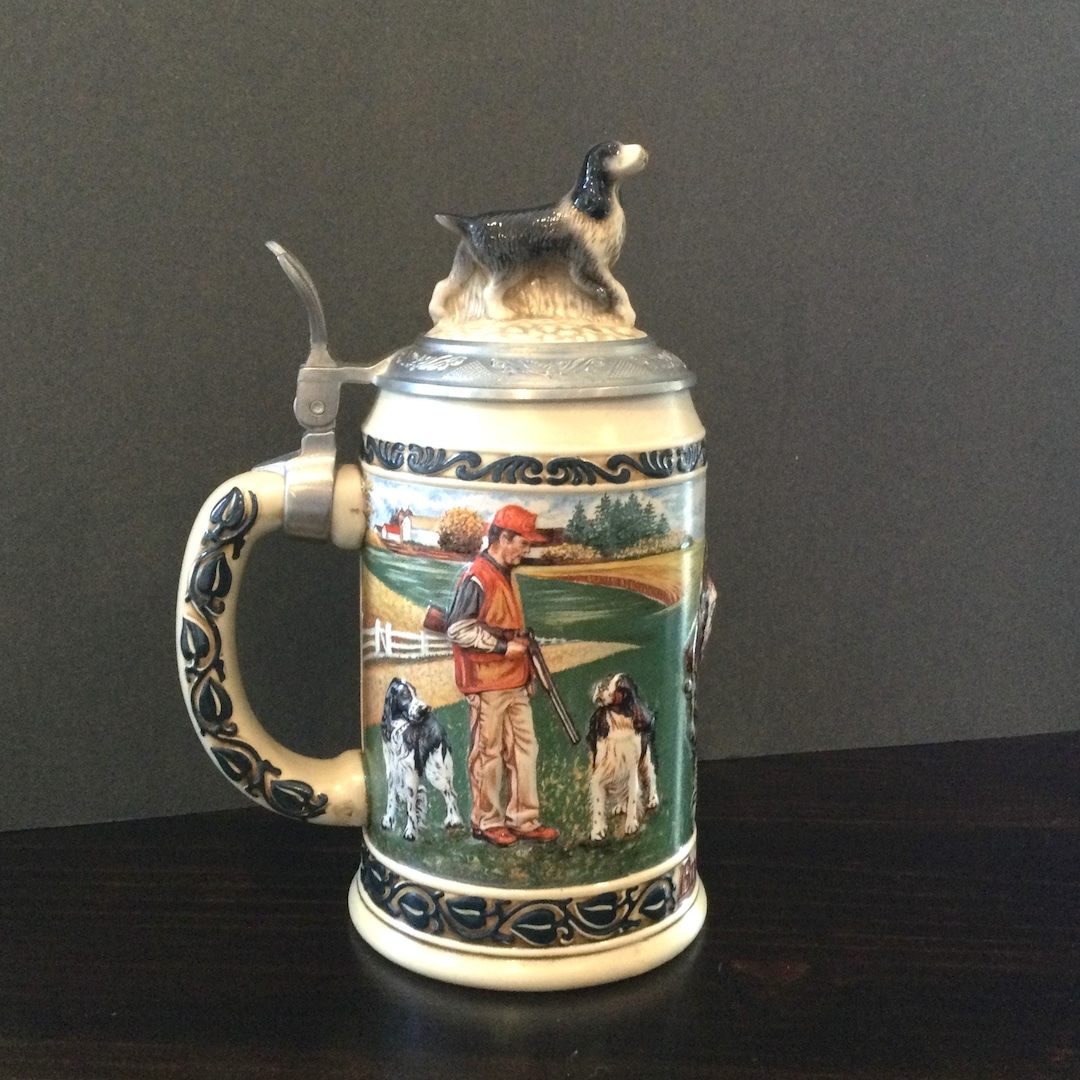 Budweiser Springer Spaniel Beer Stein, Anheuser Busch Hunters Companion ...