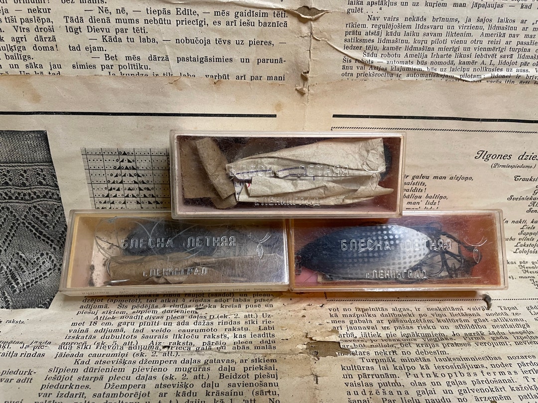 Vintage Soviet Fishing Gear. Old Fishing Hooks and Tinsel. - Etsy