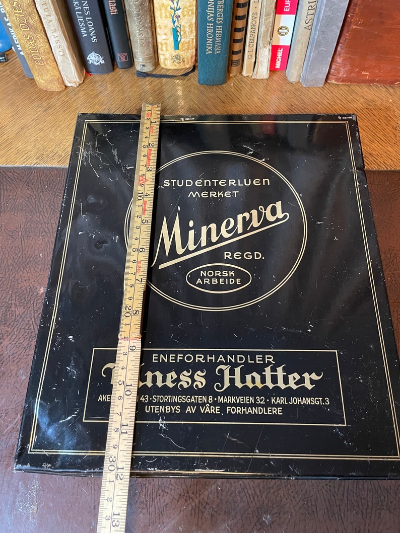 Norwegian Minerva Student Cap Metal Box. Decorative Metal Hat Box From ...