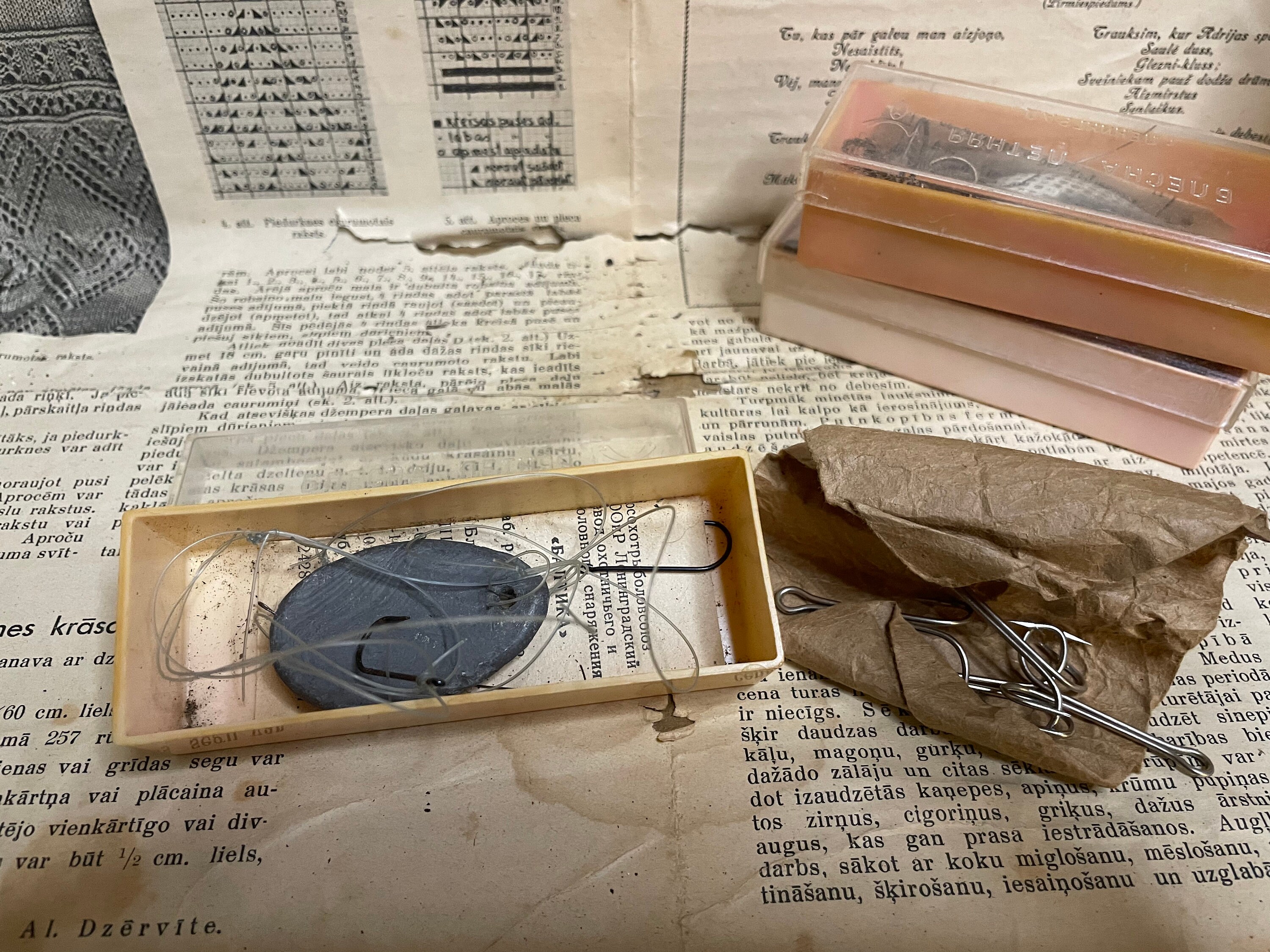 Vintage Soviet Fishing Gear. Old Fishing Hooks and Tinsel. - Etsy