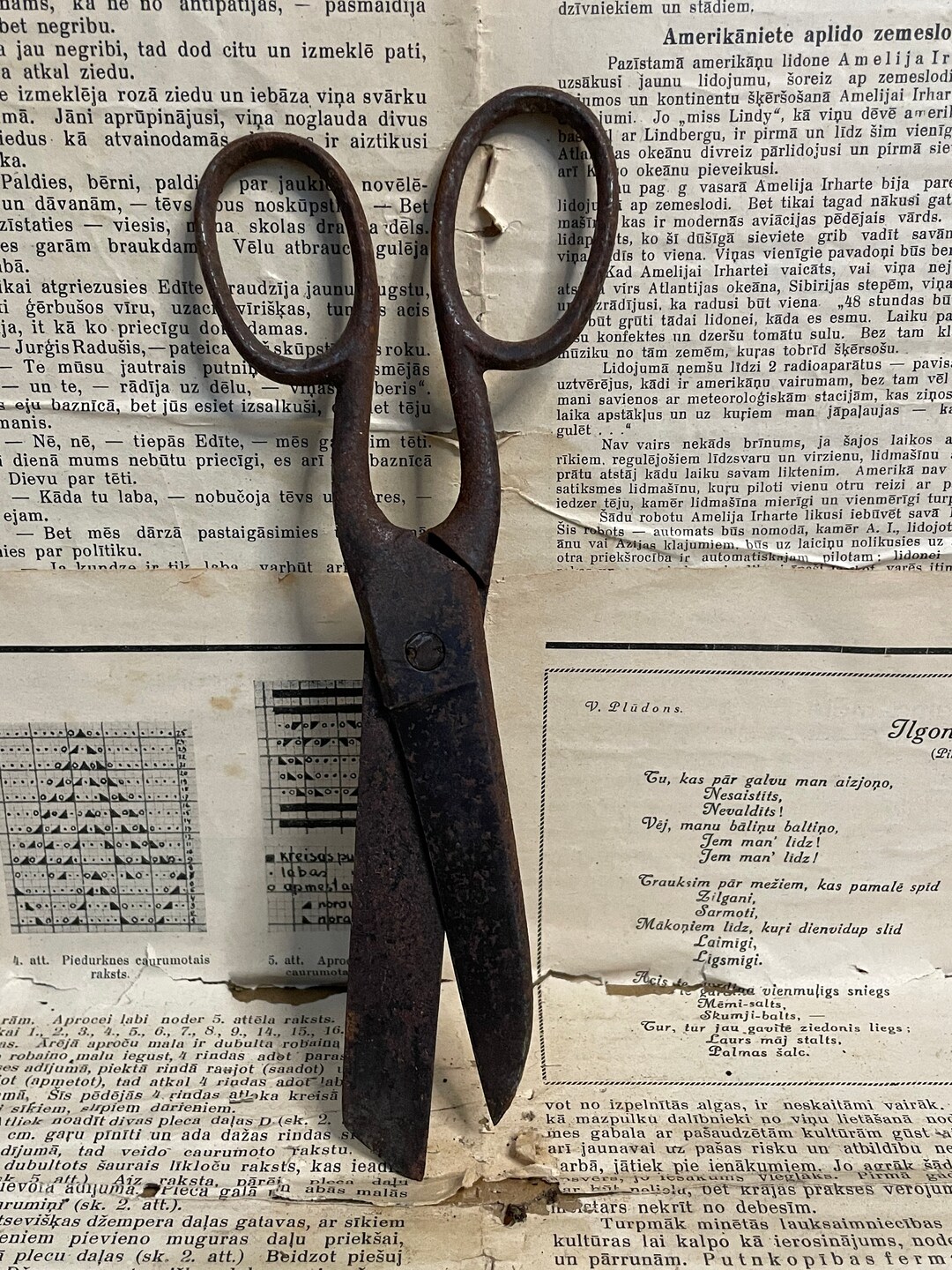 Vintage Rusty Tailor's Scissors. - Etsy