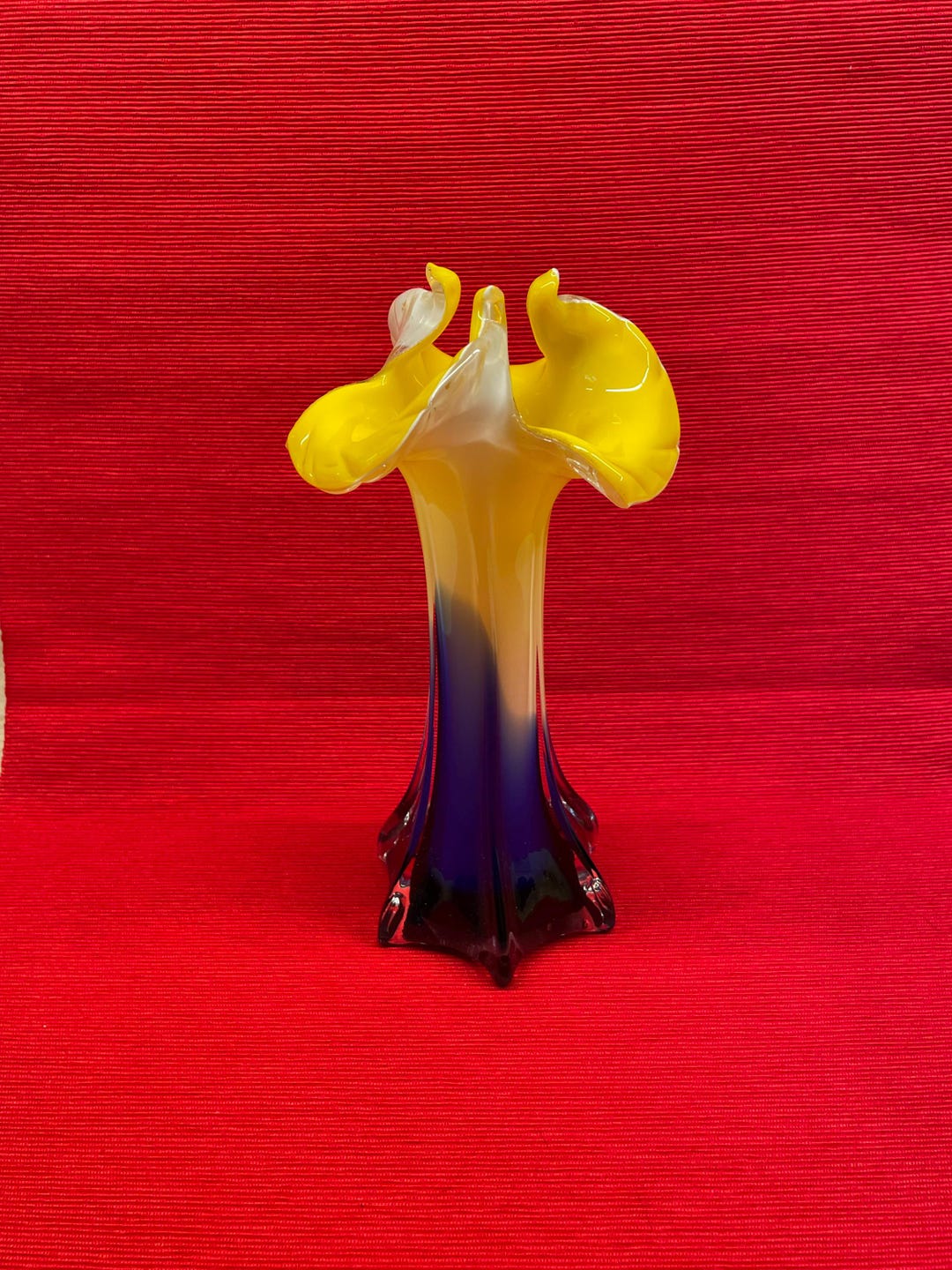 Vintage Colored Glass Vase in the Shape of a Tulip - Etsy