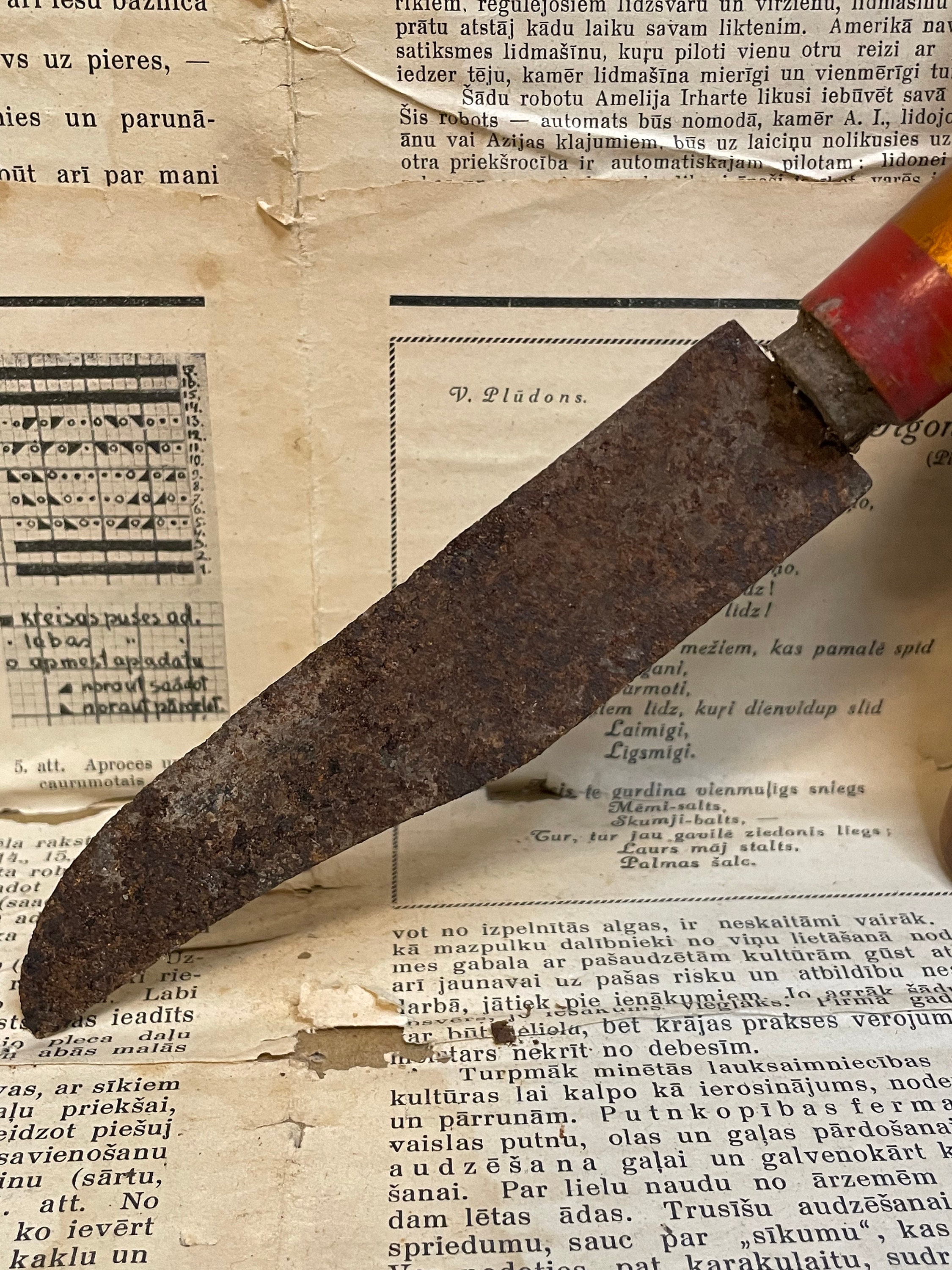 Vintage Rusty Soviet Kitchen Knife With Decorative Handle - Etsy