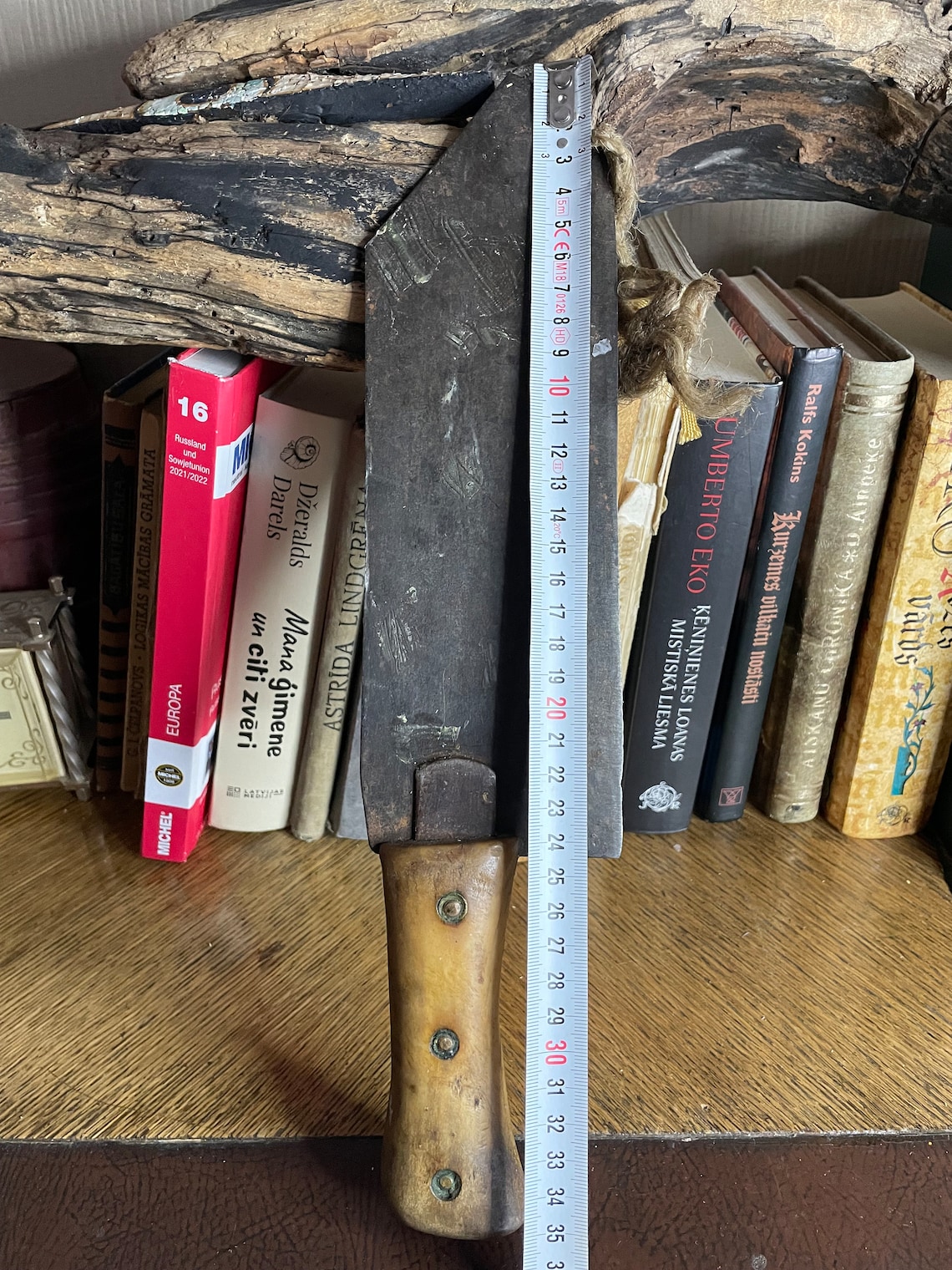 Retro Large Butcher Knife With Horn Handle - Etsy