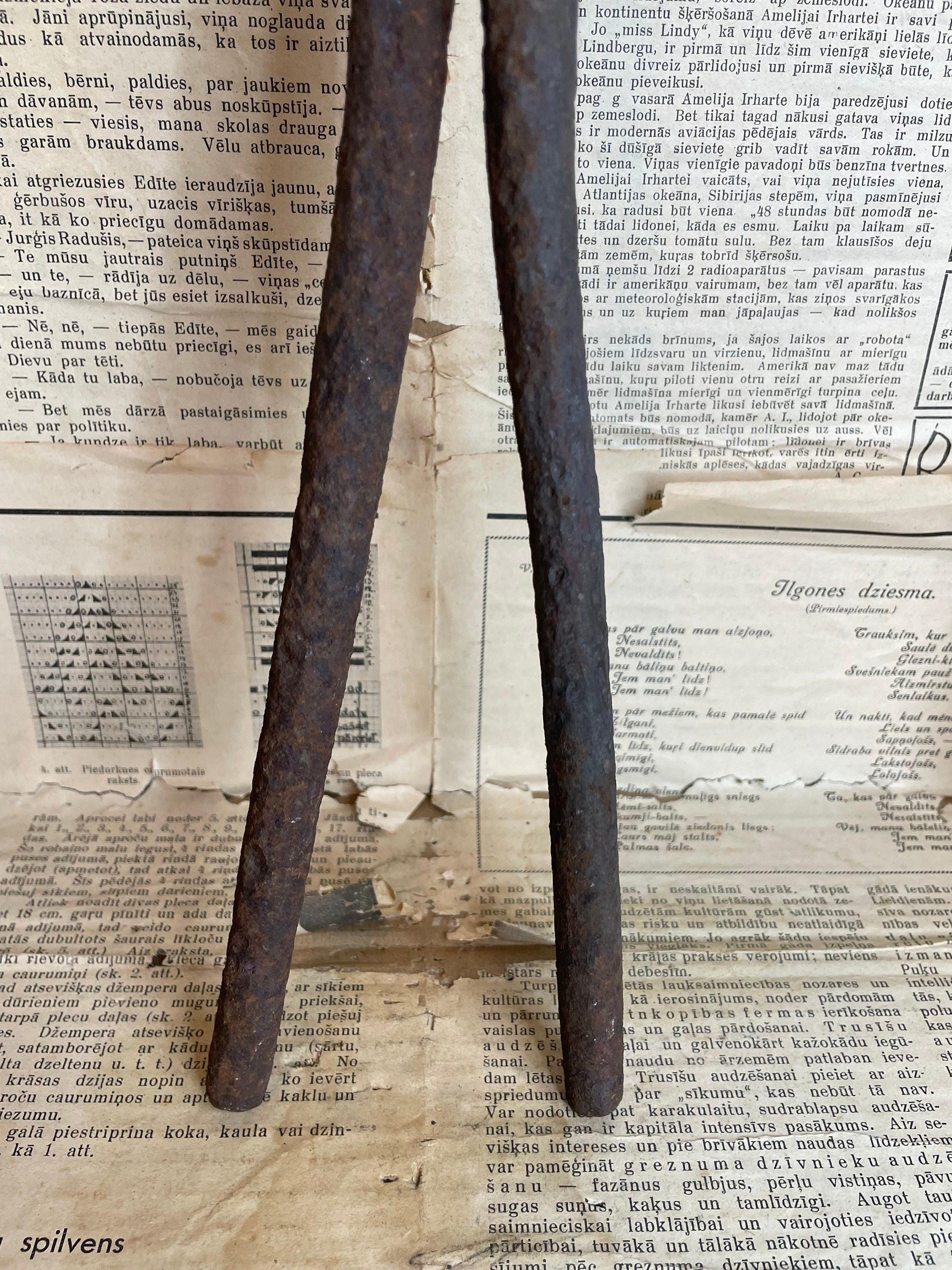 Antique Forged Blacksmith's Tongs. Rusty Blacksmith's Tongs. Interior ...