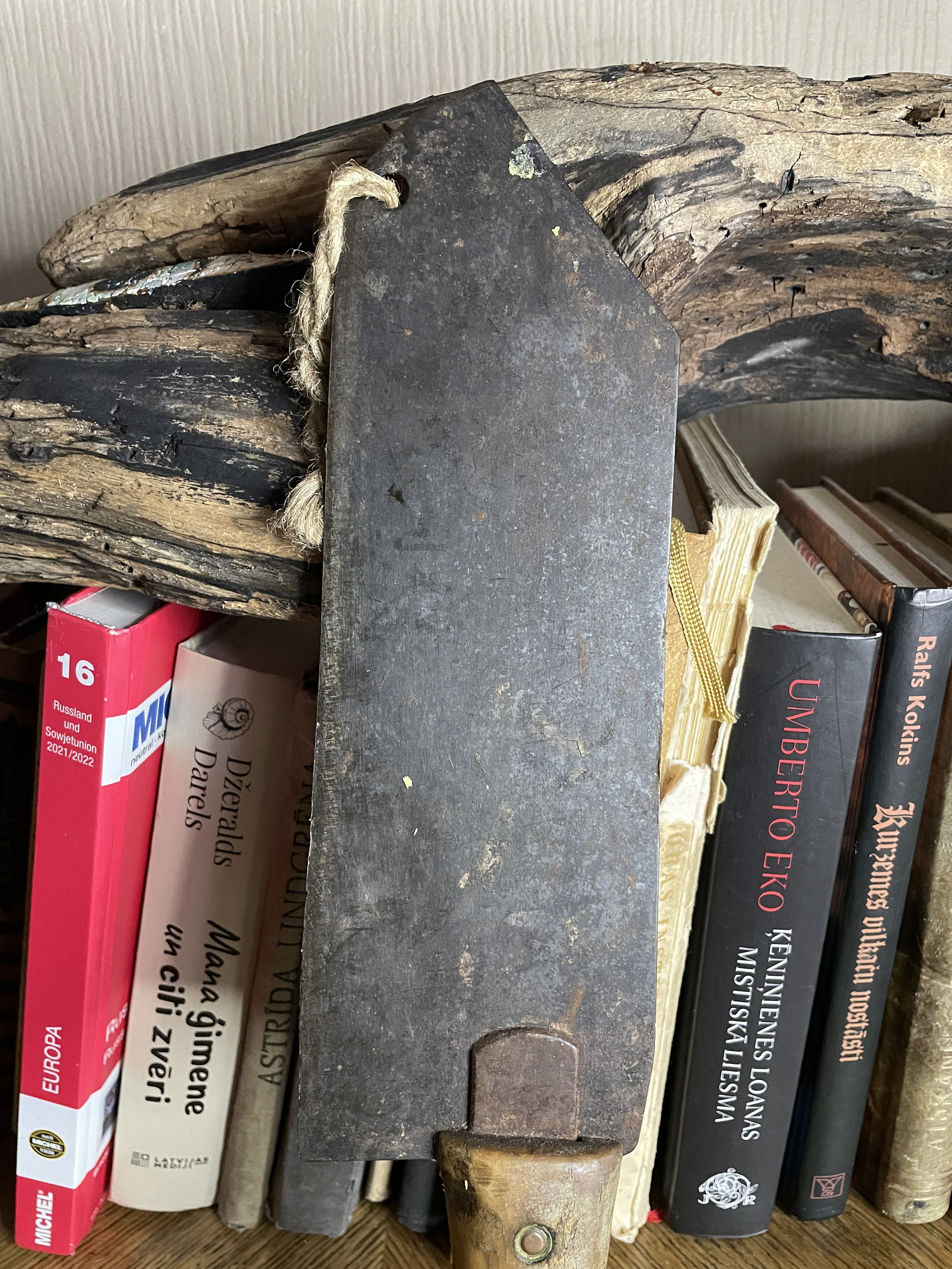 Retro Large Butcher Knife With Horn Handle - Etsy